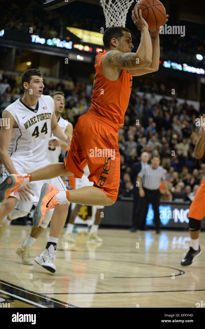 February 11, 2015:Miami (Fl) Hurricanes guard Angel Rodriguez (13 ...