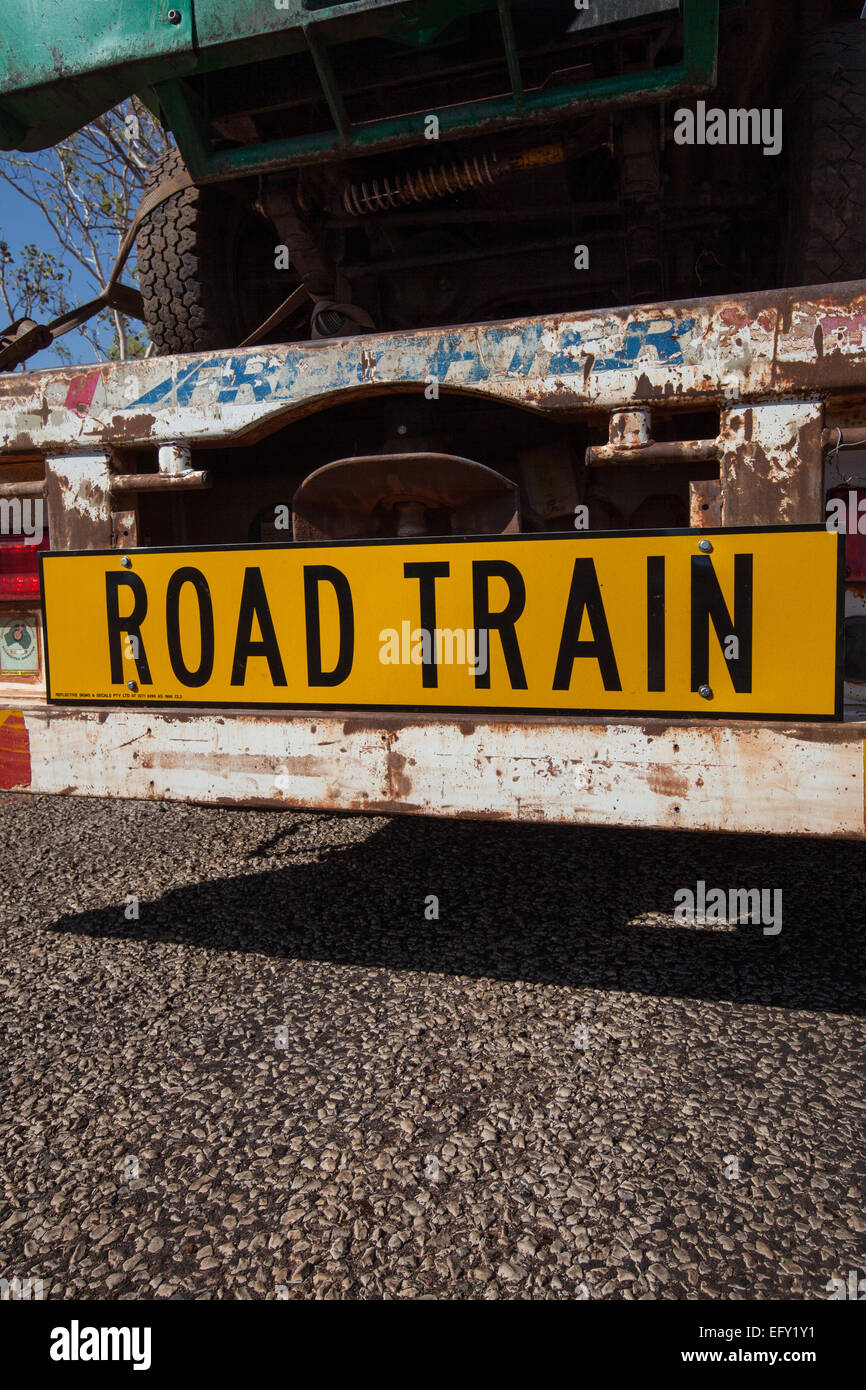 Road train sign hi-res stock photography and images - Alamy
