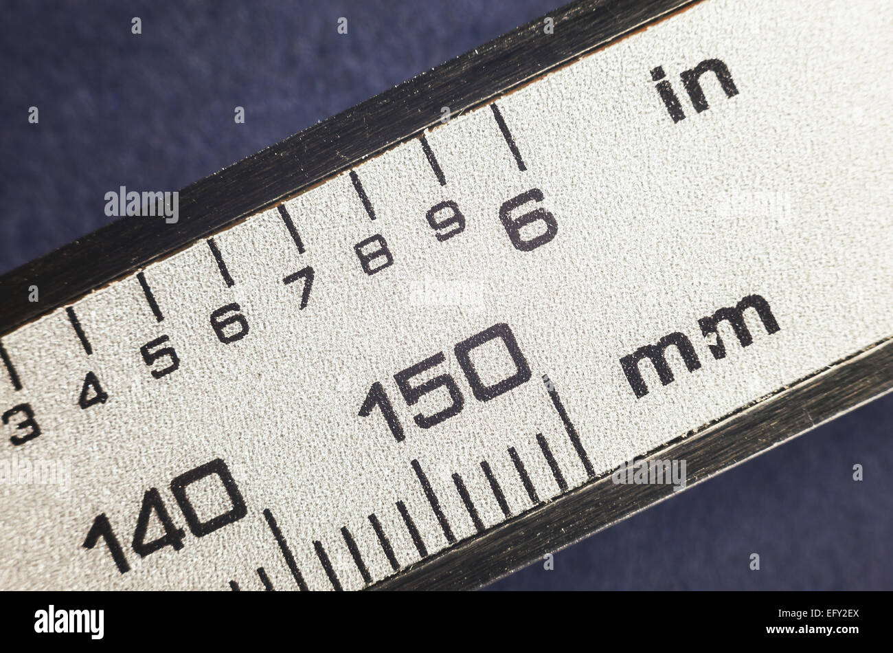 Details of a modern measuring tool, printed numbers on stainless steel ...