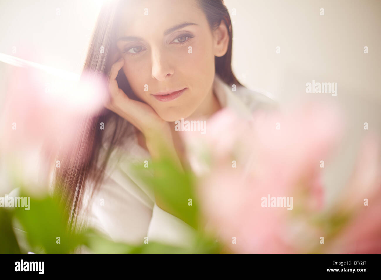Face of serene woman Stock Photo - Alamy