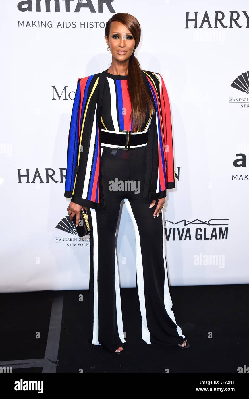 New York, NY, USA. 11th Feb, 2015. Iman at arrivals for Annual amfAR ...