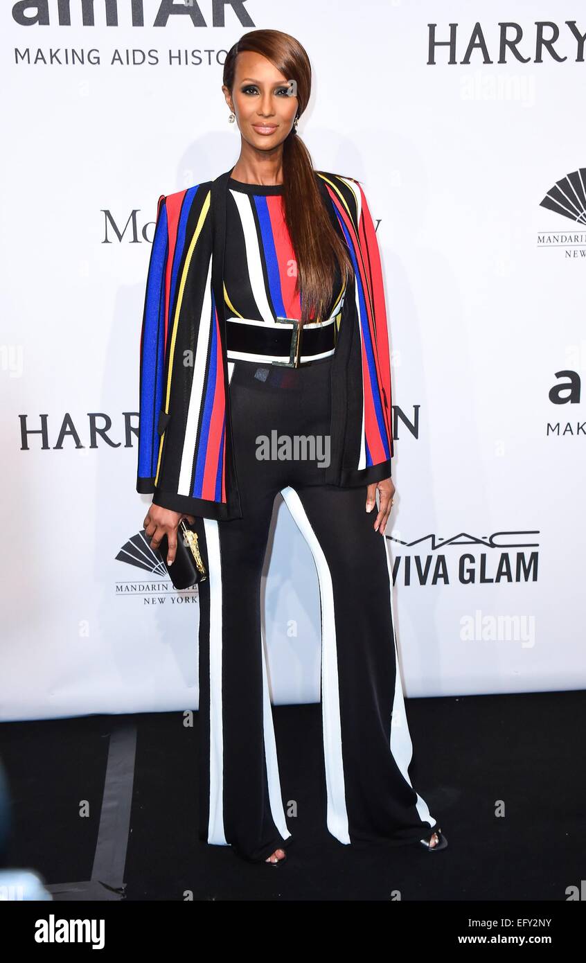New York, NY, USA. 11th Feb, 2015. Iman at arrivals for Annual amfAR ...