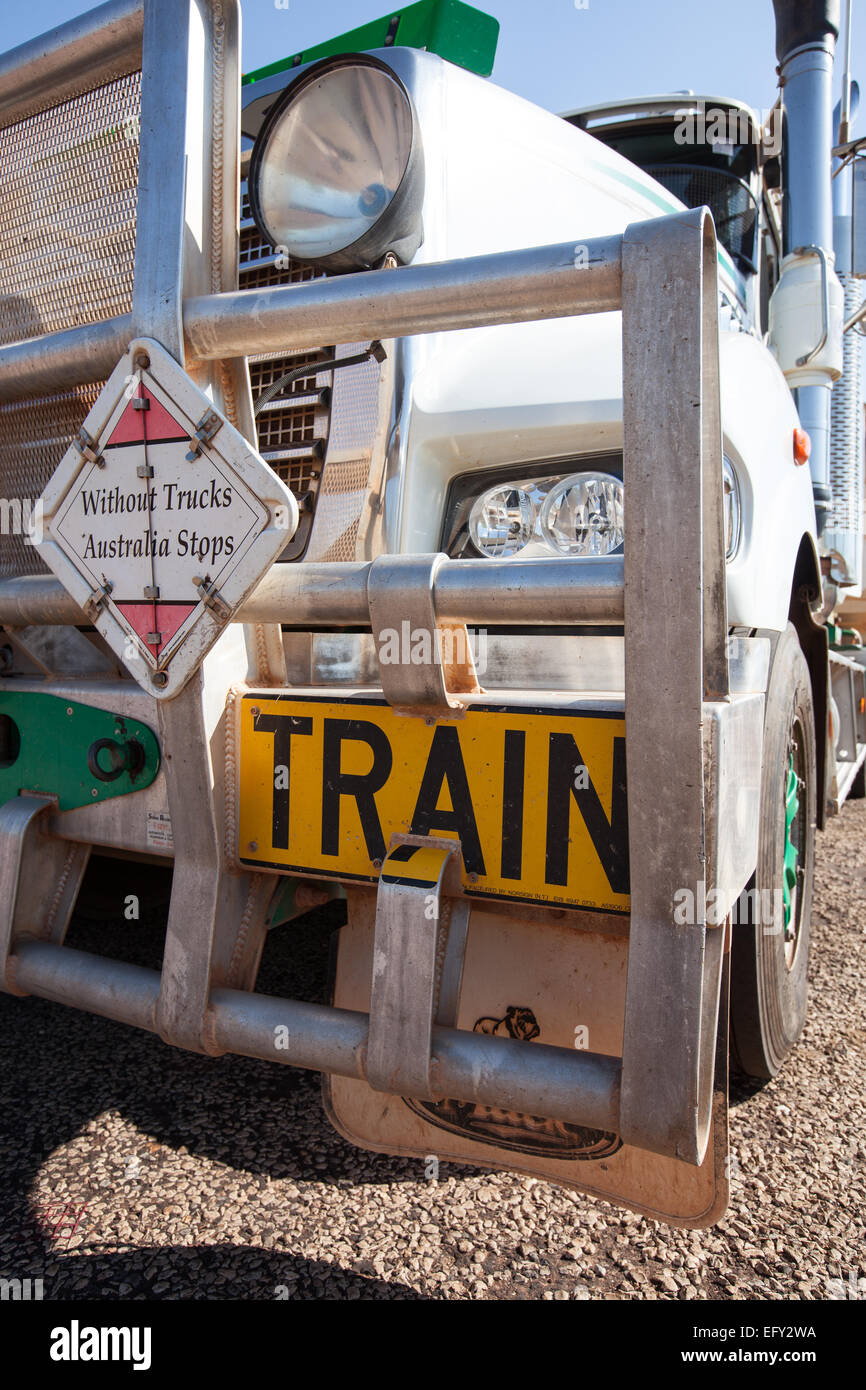 Road train sign hi-res stock photography and images - Alamy