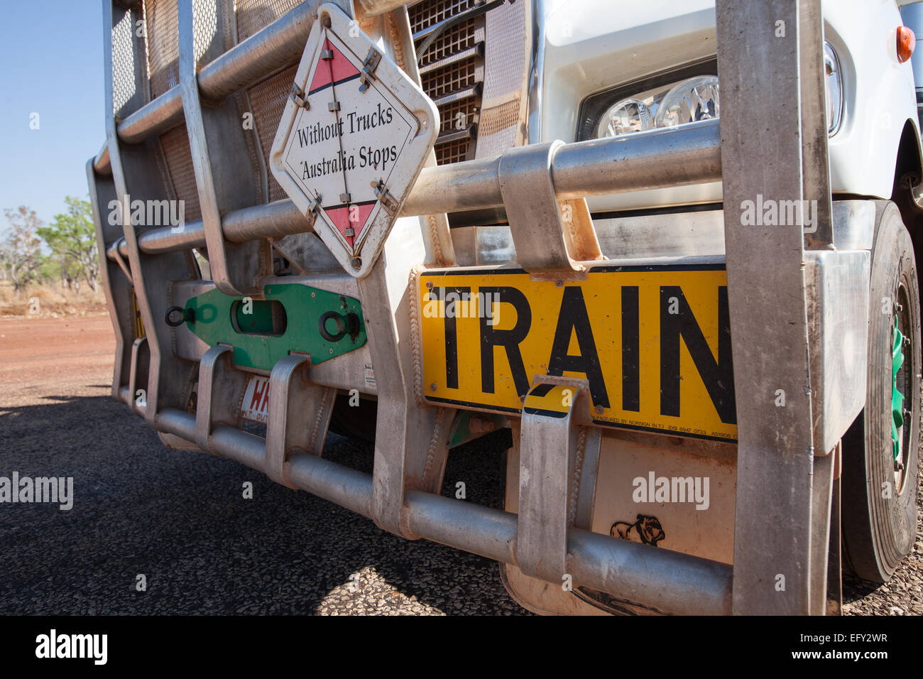 Road train sign hi-res stock photography and images - Alamy