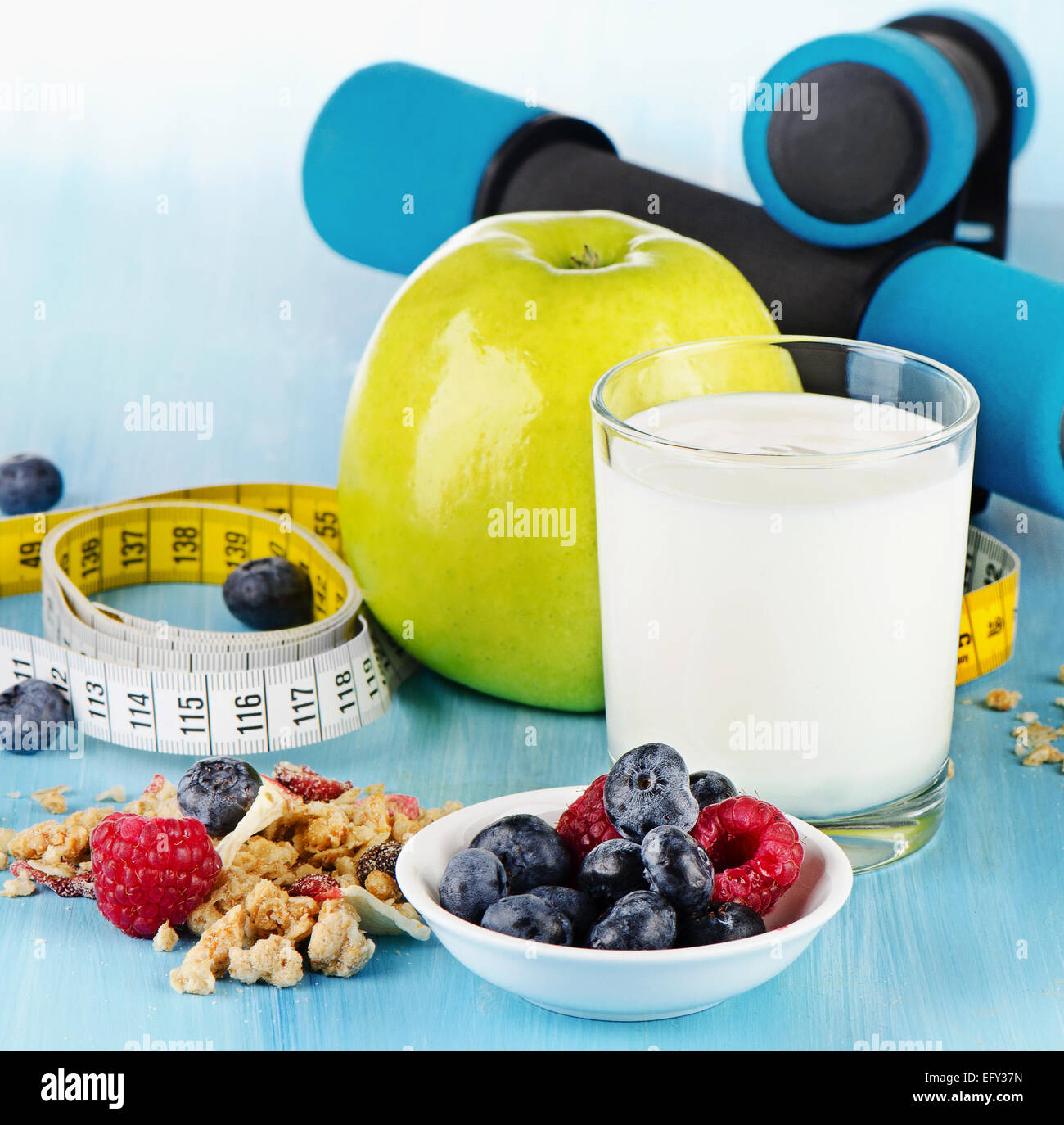 Healthy food dumbbells hi-res stock photography and images - Alamy