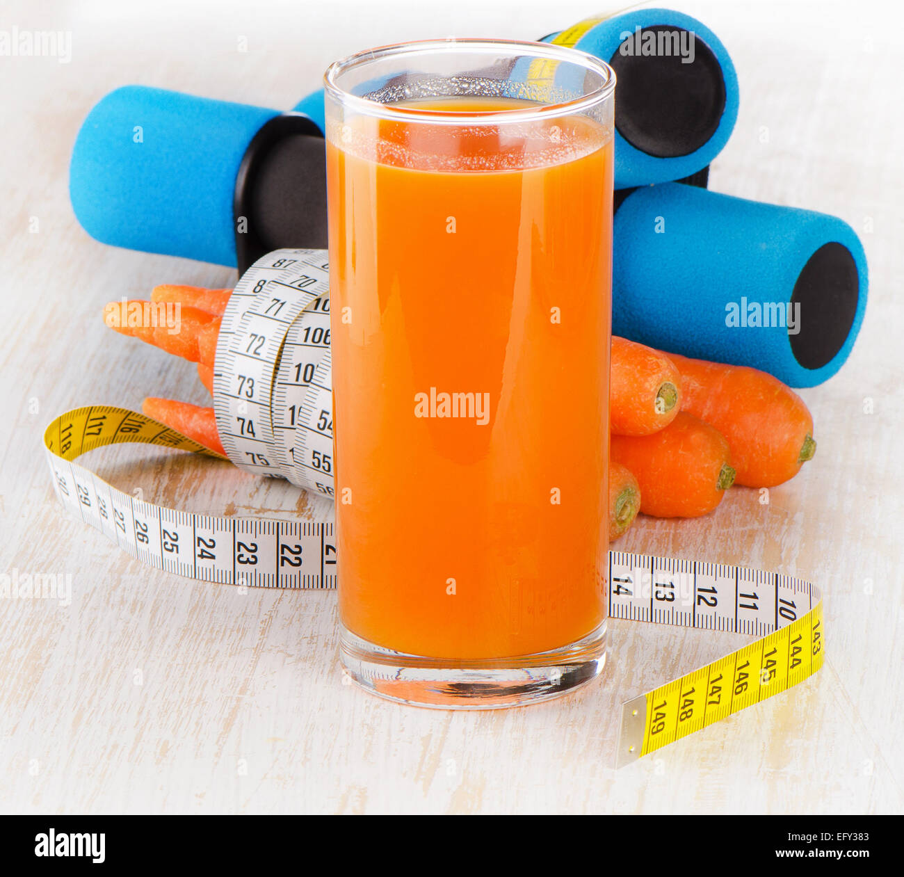 fitness equipment with fresh healthy food - health and diet concept ...