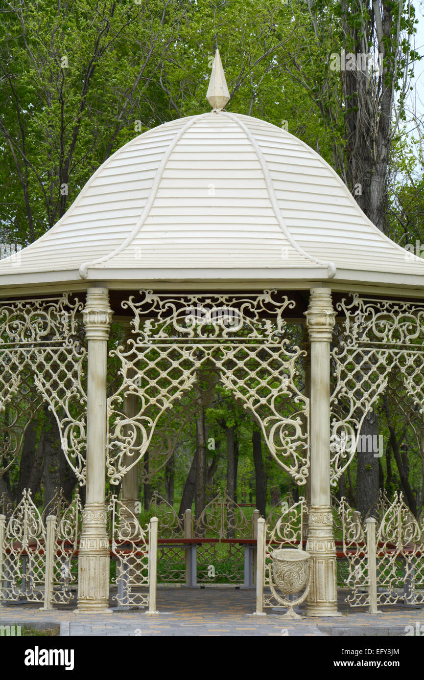 Beautiful gazebo in a park surrounded by trees and grass Stock Photo ...