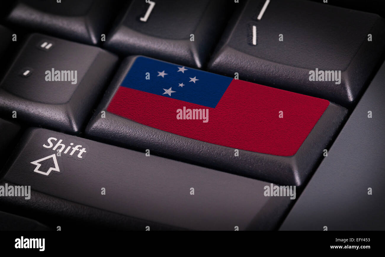 Flag on button keyboard, flag of Samoa Stock Photo - Alamy