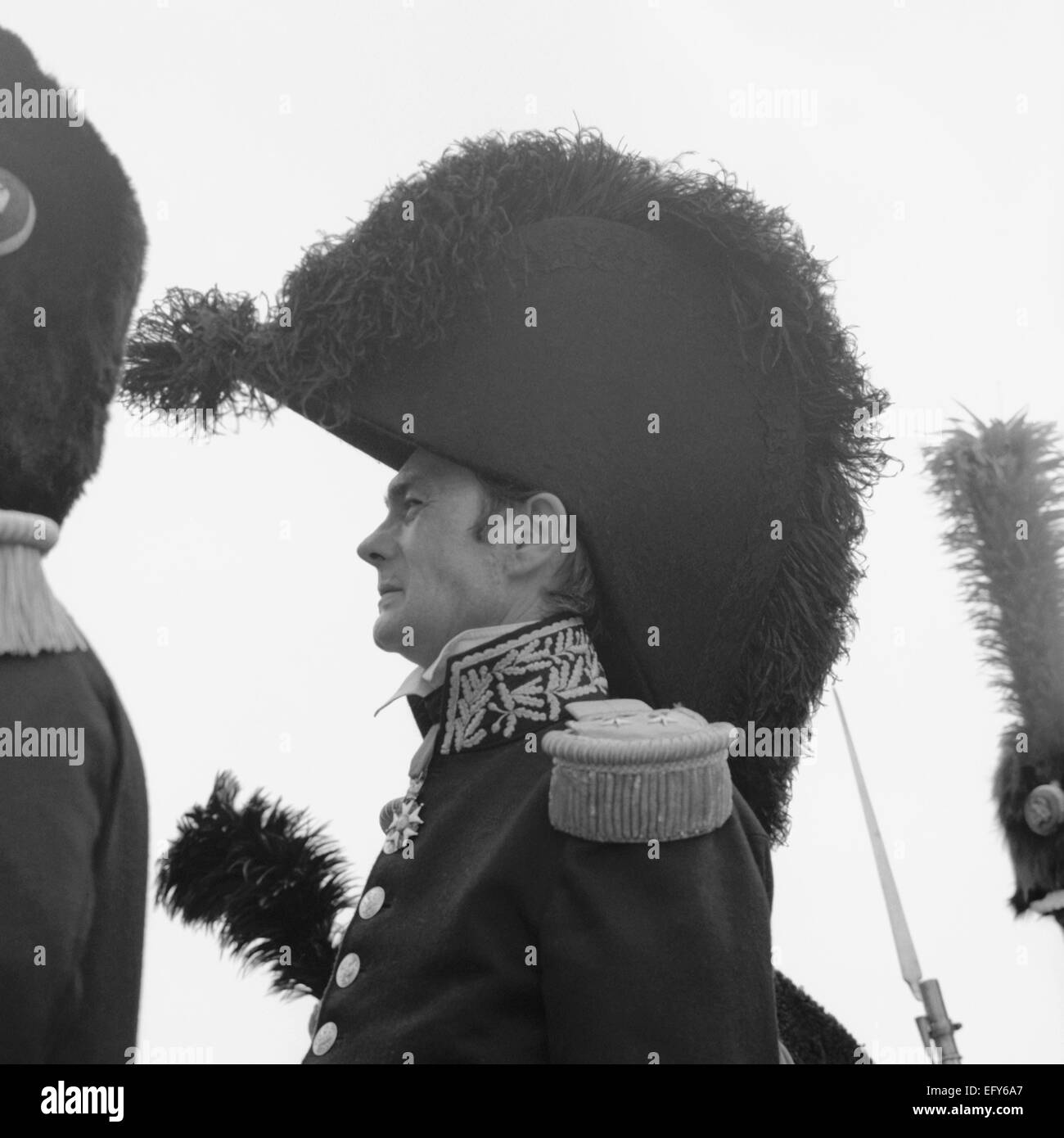 WATERLOO, BELGIUM -CIRCA 1990: Actor in costume during the reenactment ...