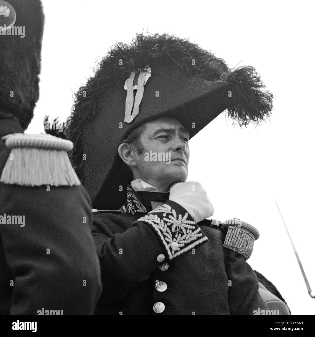 WATERLOO, BELGIUM -CIRCA 1990: Actor in costume during the reenactment ...