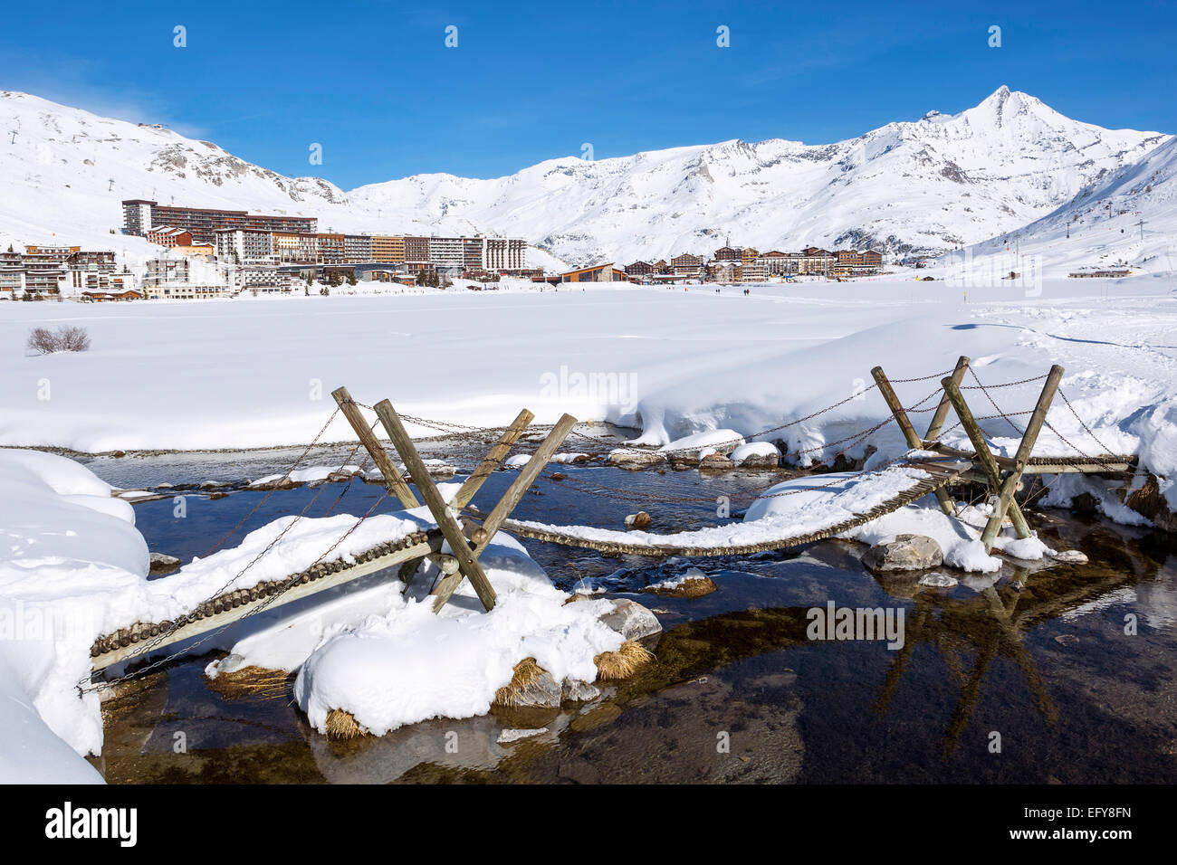 View of Tignes village, France Stock Photo - Alamy