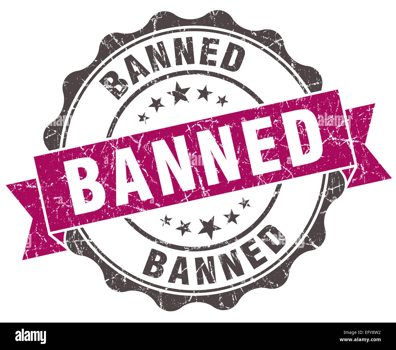 Grunge red banned rubber seal Cut Out Stock Images & Pictures - Alamy