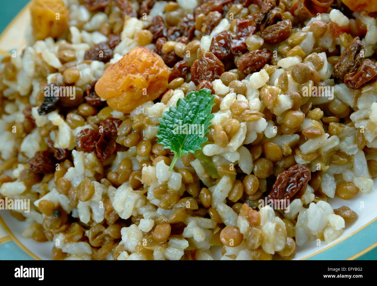 Adas Polow - raditional Iranian dishes,rice and lentil pilaf Stock ...