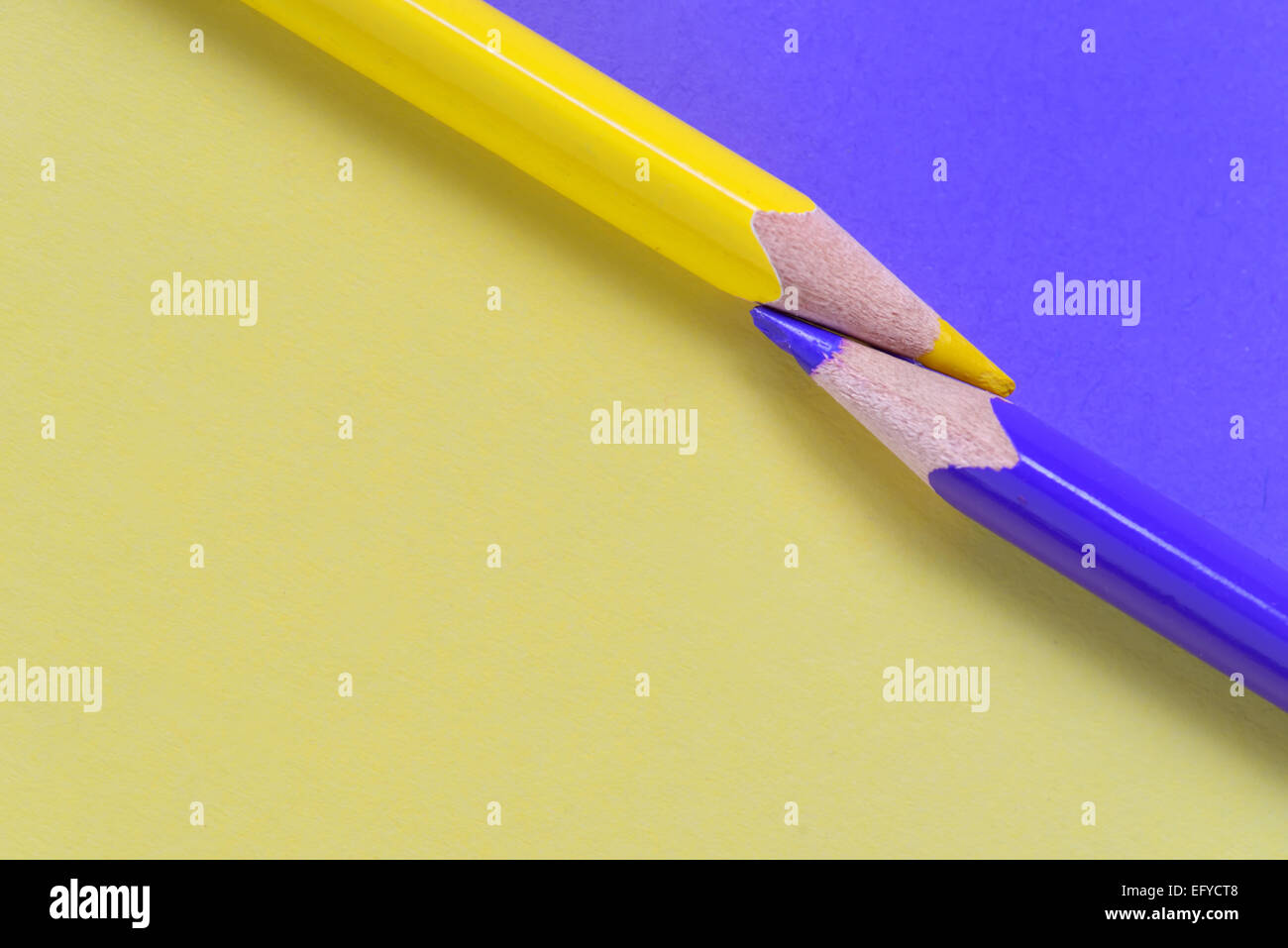 crayons concept on color paper Stock Photo - Alamy