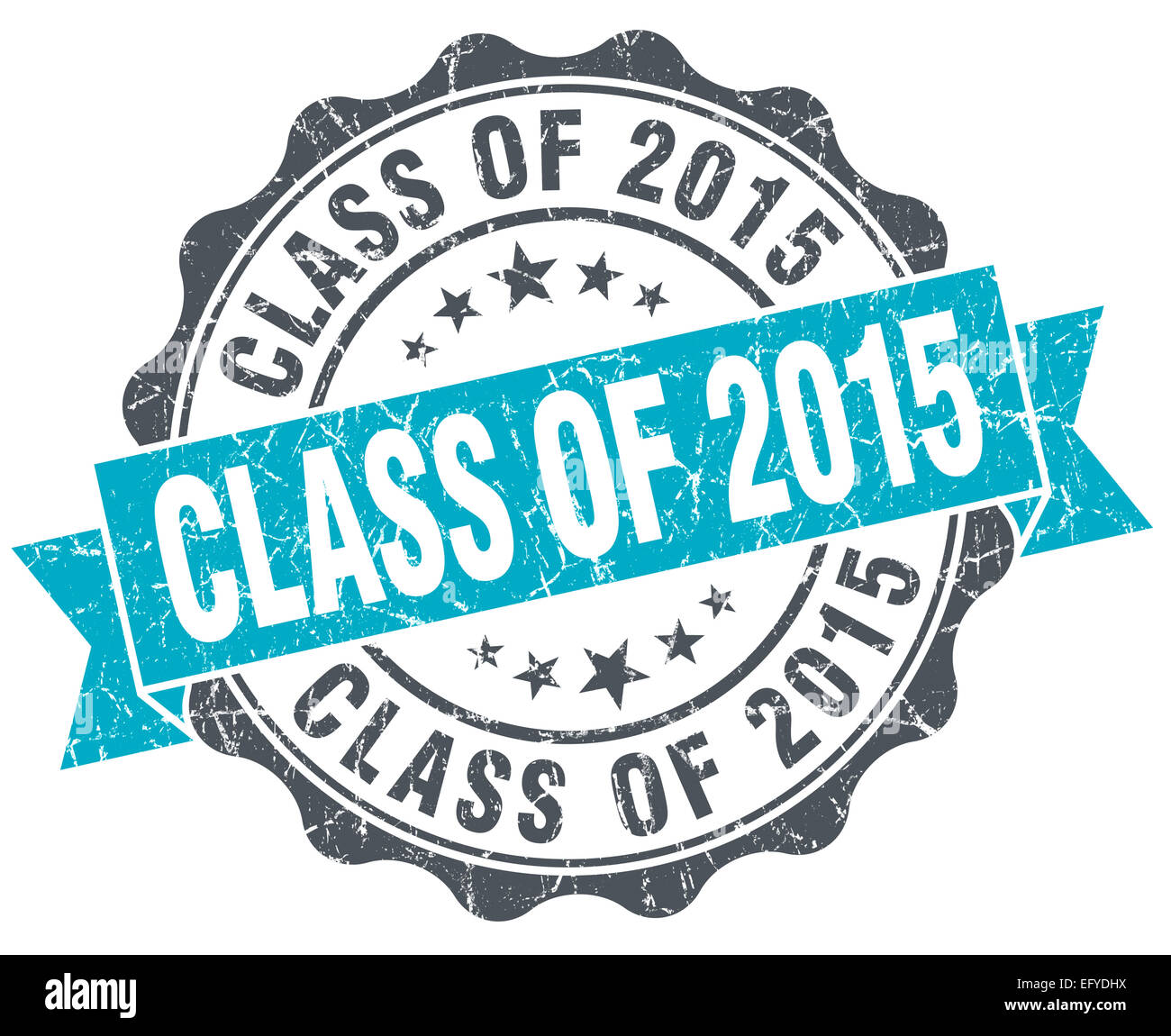 class of 2015 vintage turquoise seal isolated on white Stock Photo - Alamy