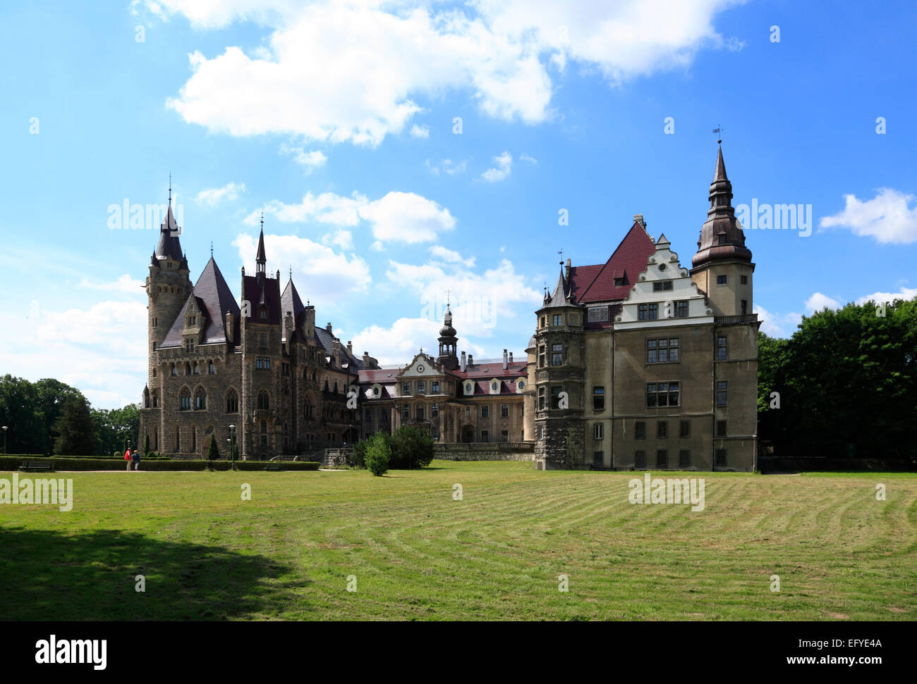 Moszna (Moschen) castle near Opole (Oppeln), Silesia, Poland, Europe ...