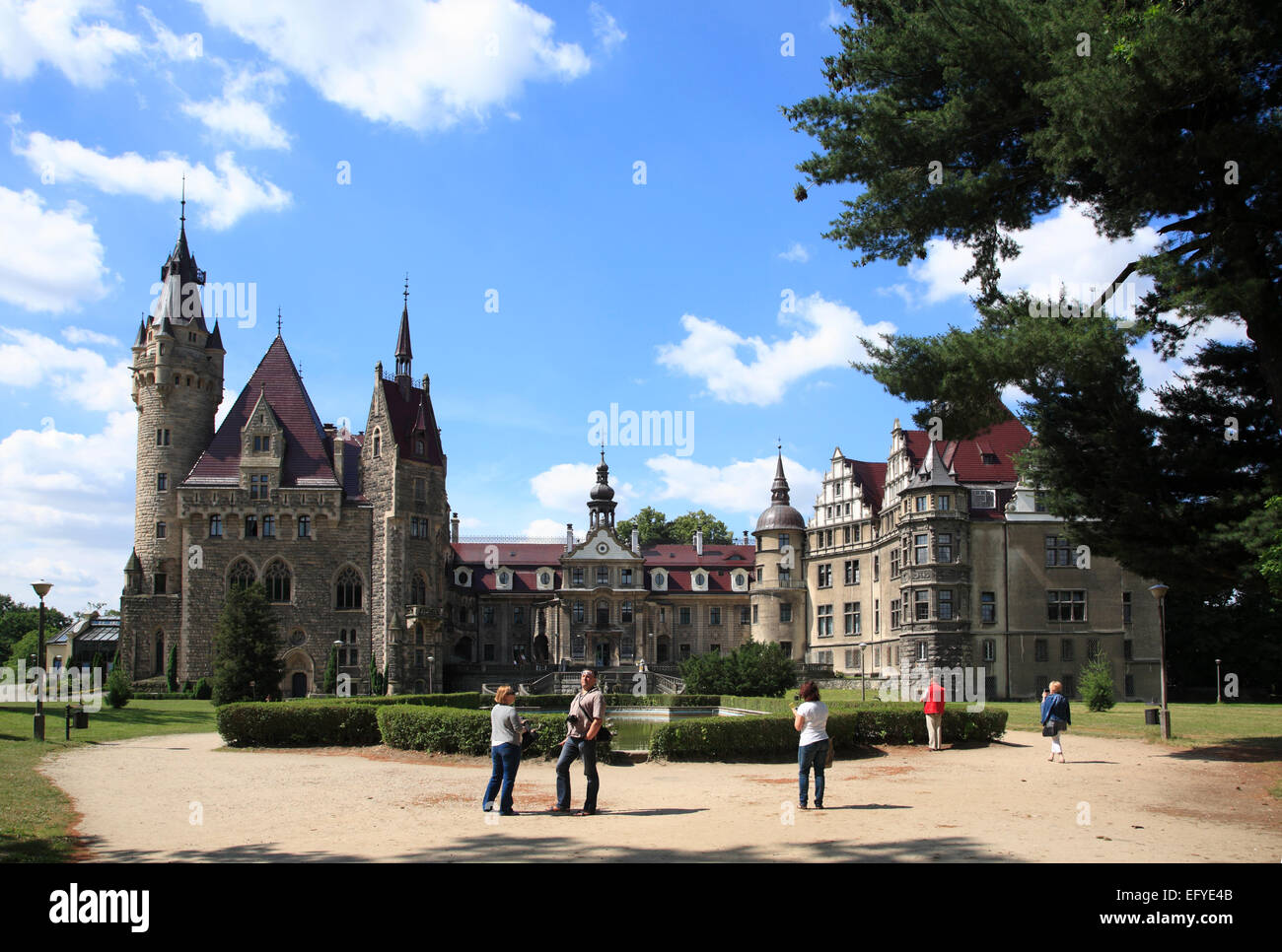Moszna (Moschen) castle near Opole (Oppeln), Silesia, Poland, Europe ...