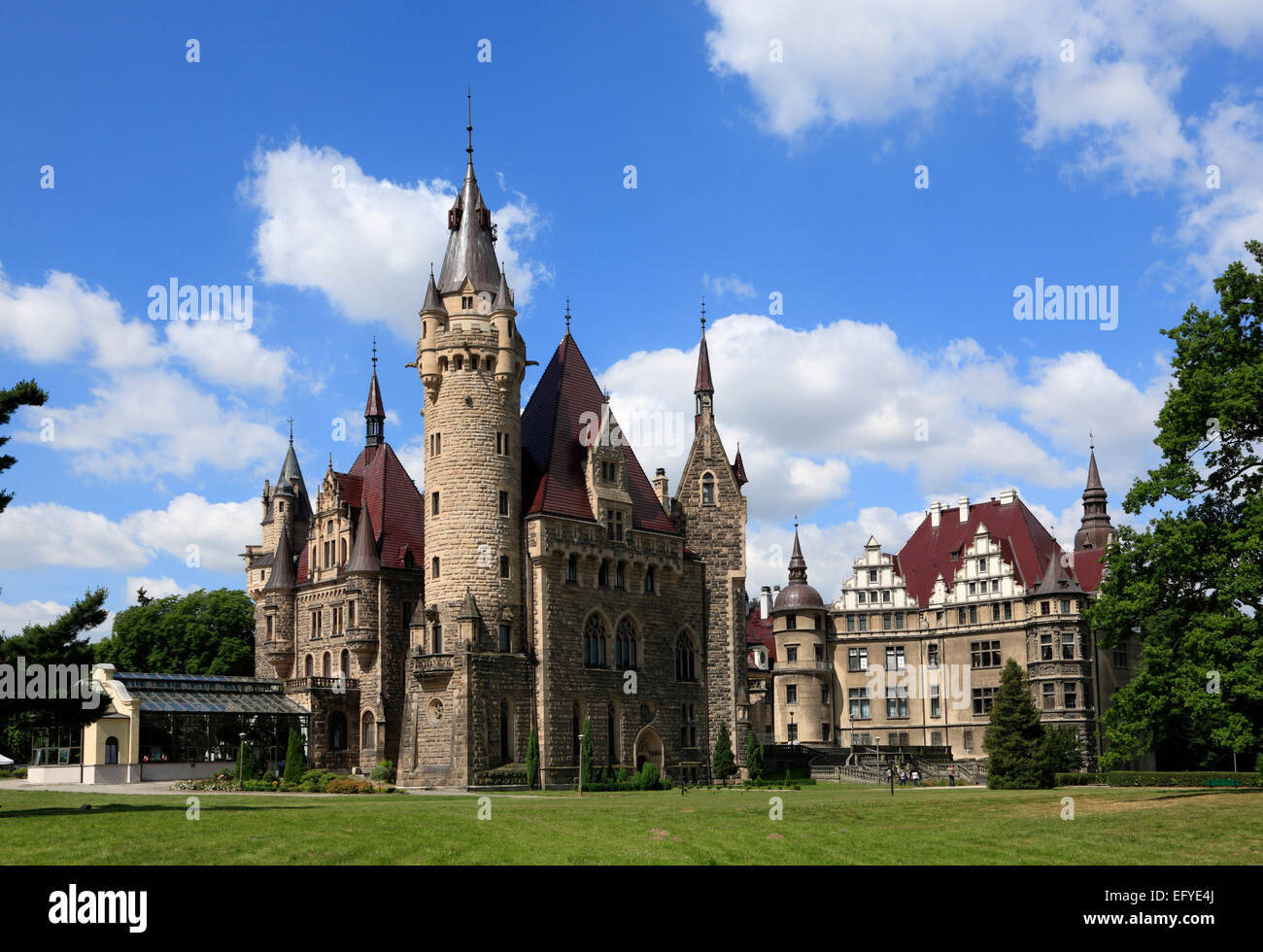 Moszna (Moschen) castle near Opole (Oppeln), Silesia, Poland, Europe ...