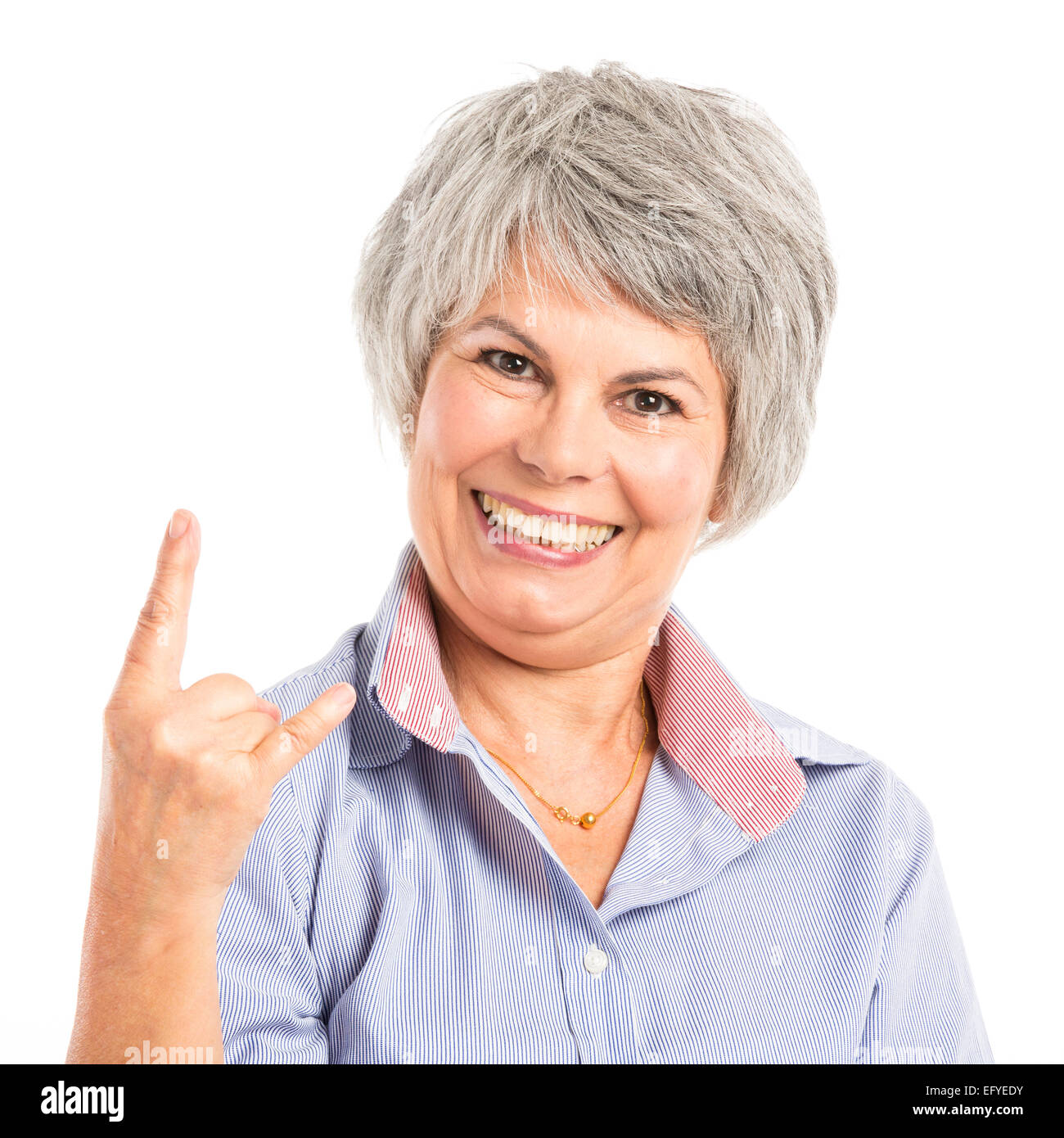 Cheerful elderly woman hi-res stock photography and images - Alamy