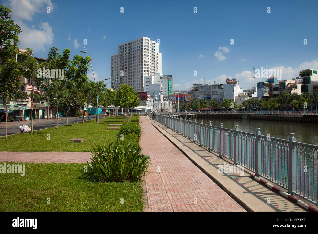Modern residential high-rise building on Rach Ben canal, Ho Chi Minh ...