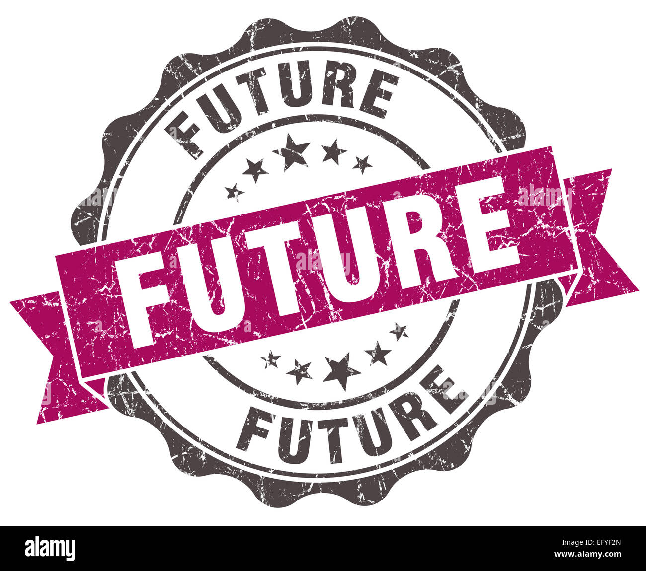 future grunge violet seal isolated on white Stock Photo - Alamy