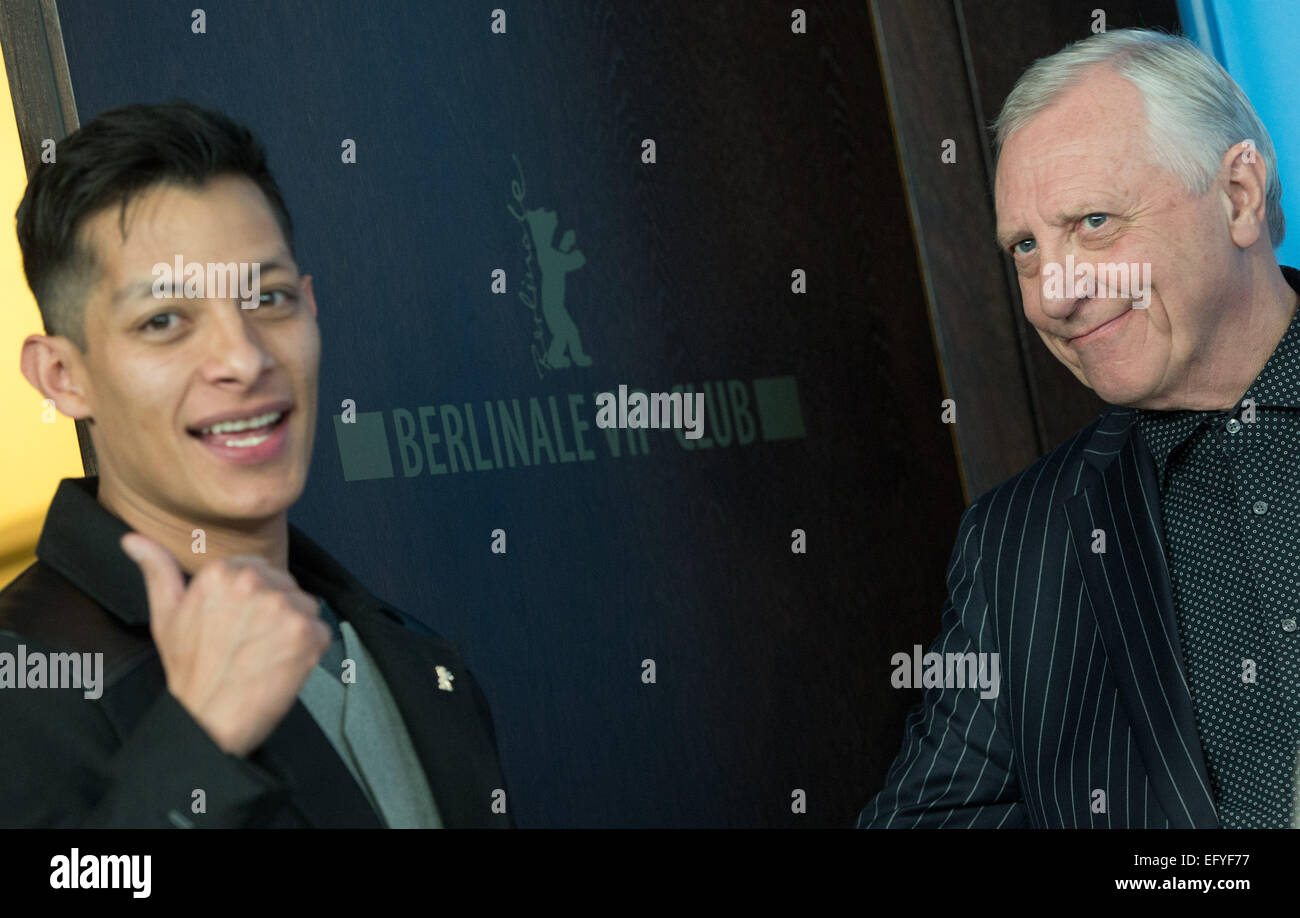 Berlin, Germany. 12th Feb, 2015. Actor Luis Alberti (l) and director ...