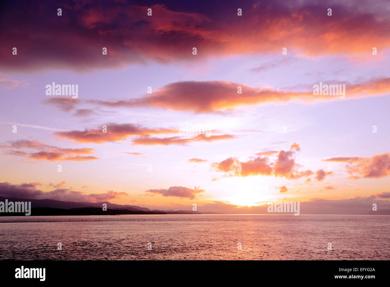 Sunset Sky Inside Passage Stock Photo - Alamy
