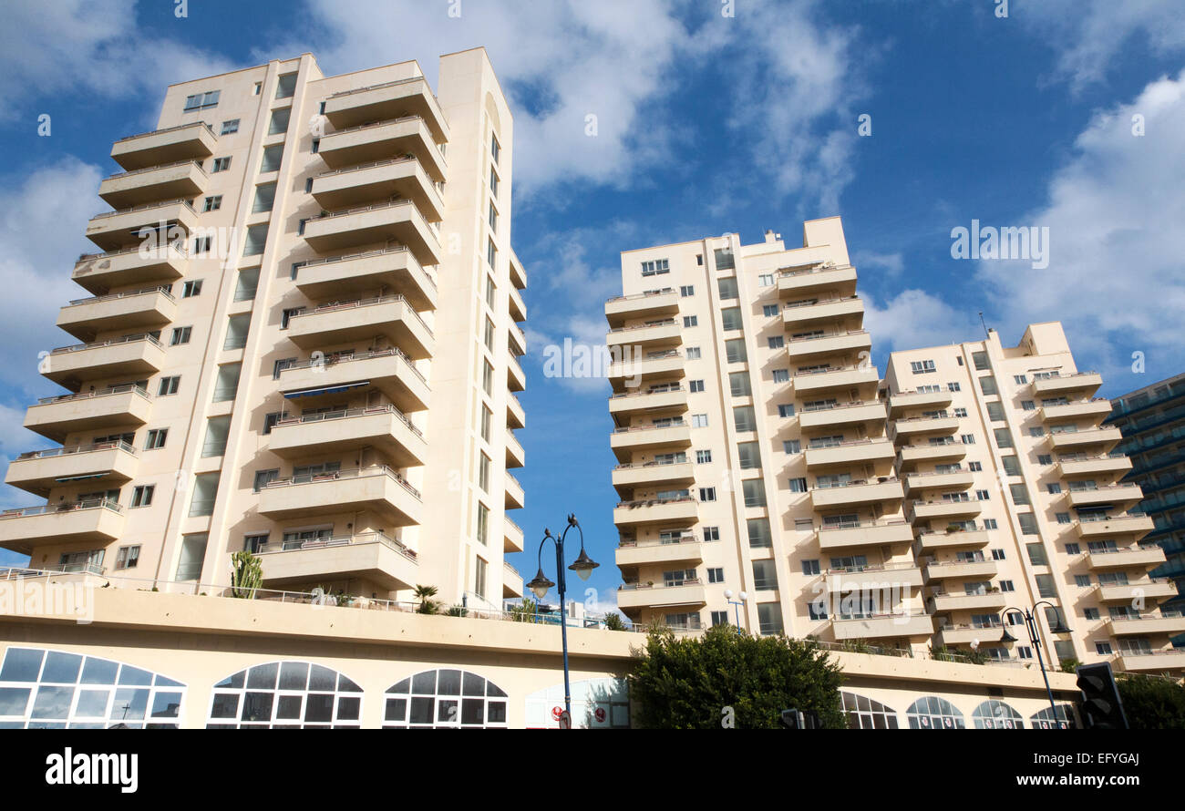 High rise apartment block housing in Gibraltar, British overseas ...