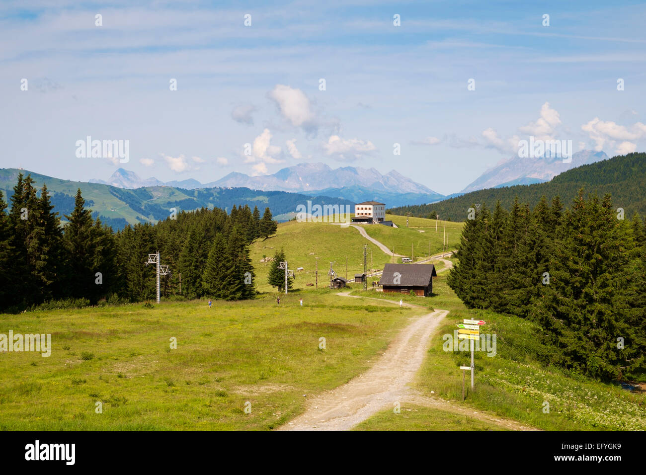 High alpine mountain footpath towards the Bellevue Hotel above Les ...