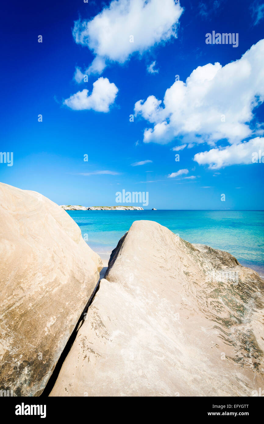 Blue sky and ocean beach in Portugal Stock Photo - Alamy