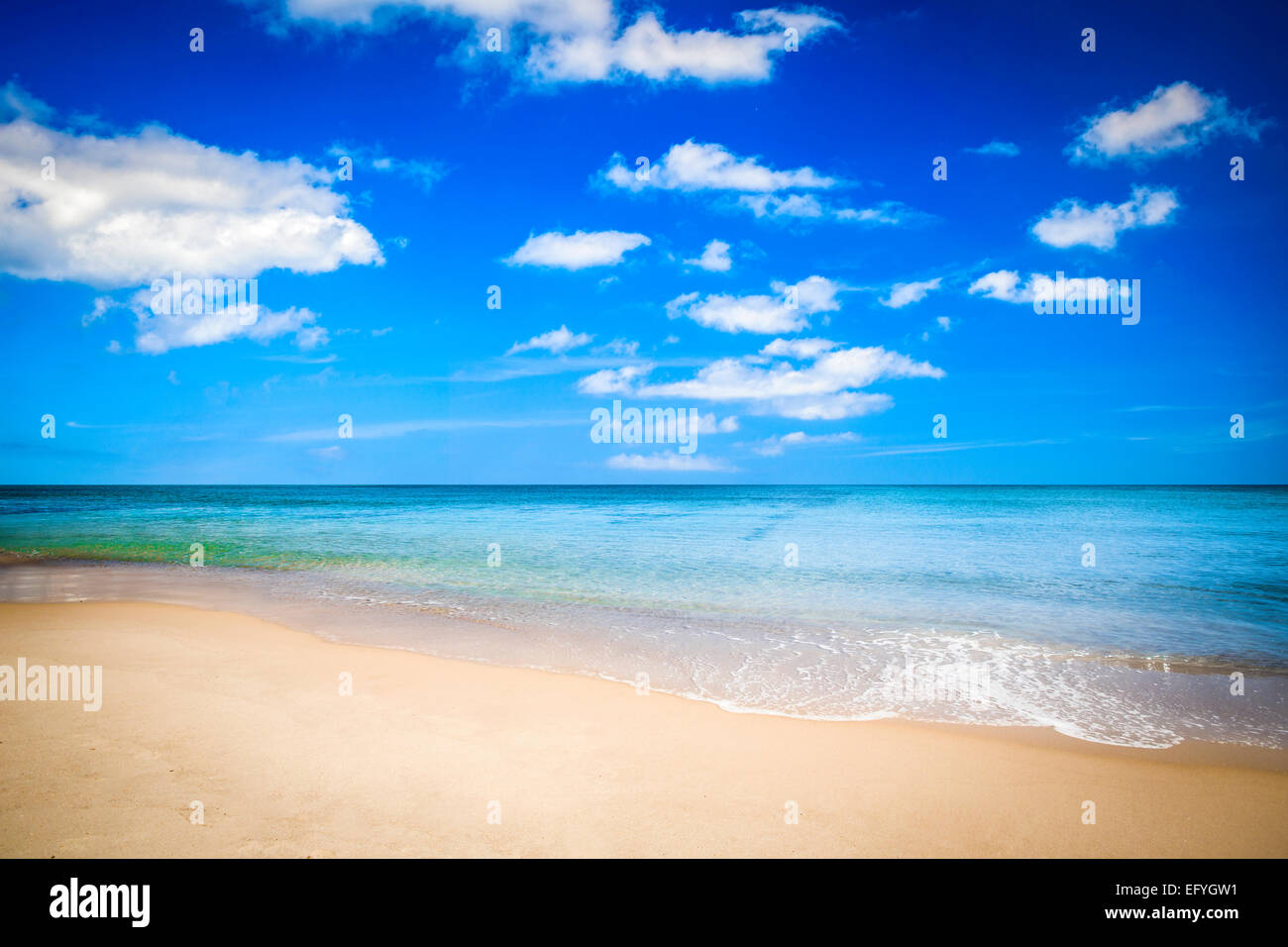 Beach blue sky copyspace hi-res stock photography and images - Alamy