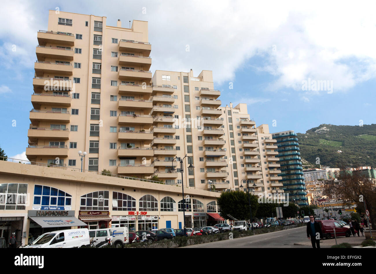 High rise apartment block housing in Gibraltar, British overseas ...