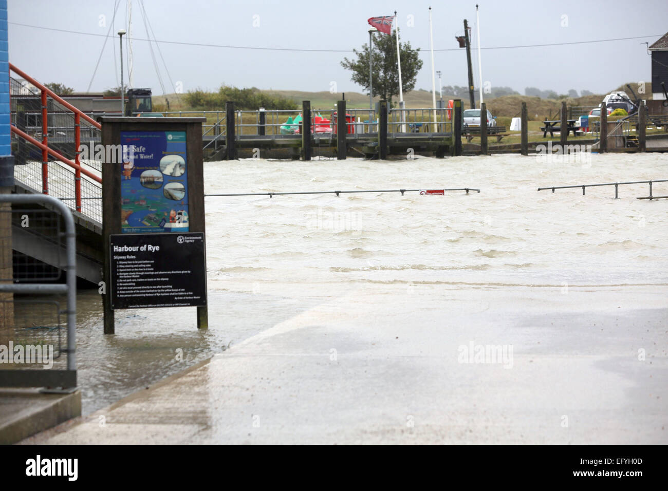 Rye Harbour floods as hurricane Bertha brings high winds and rain ...