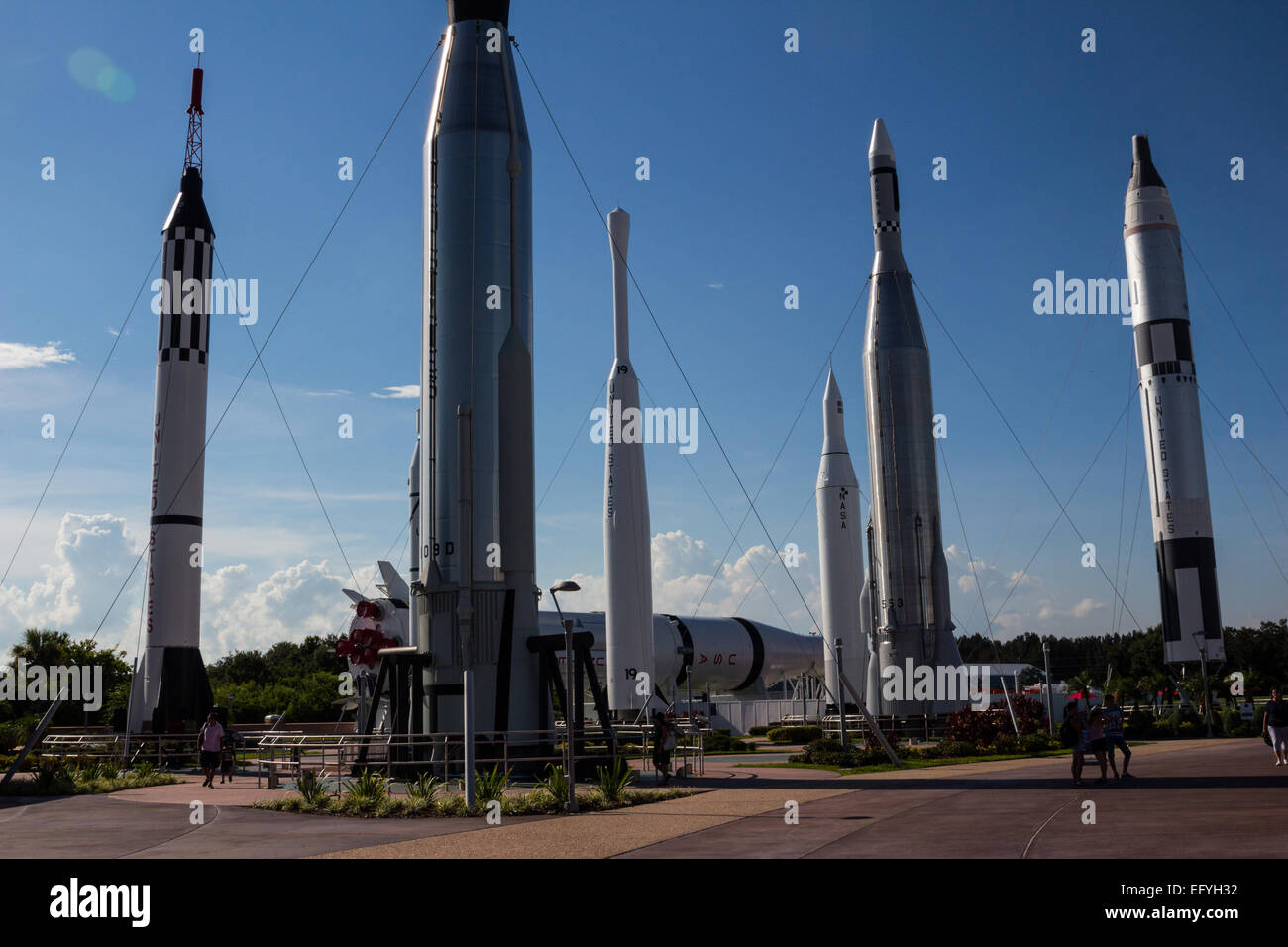 Views of the rockets in the Rocket Garden at Kennedy Space Center Stock ...