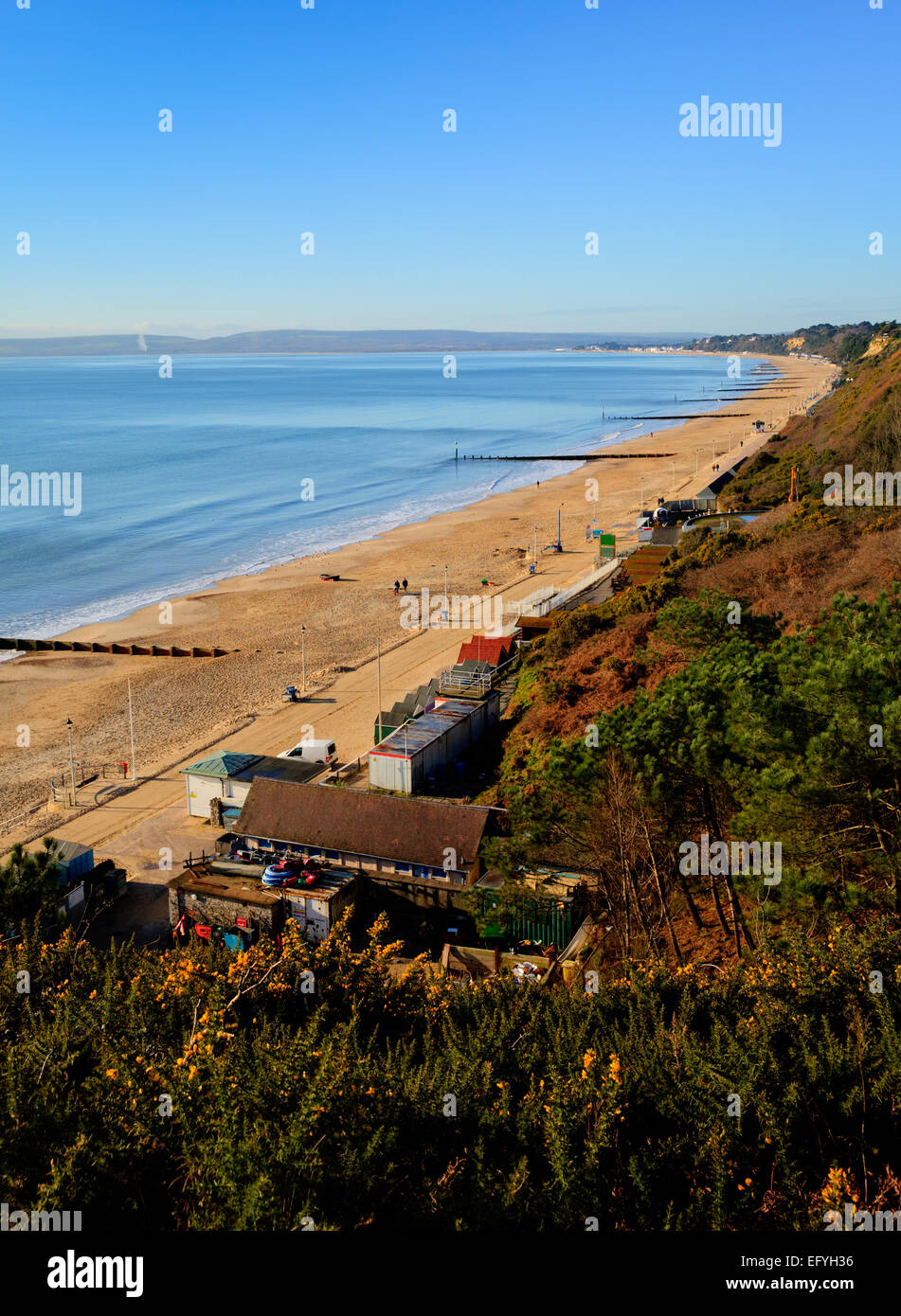 Beautiful English beach and coast Bournemouth Dorset England UK near ...