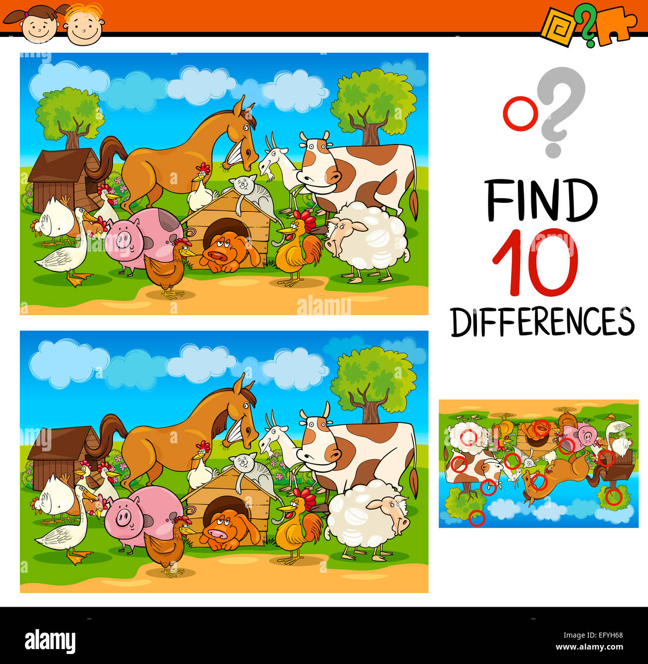 Visual puzzle find ten differences hi-res stock photography and images ...