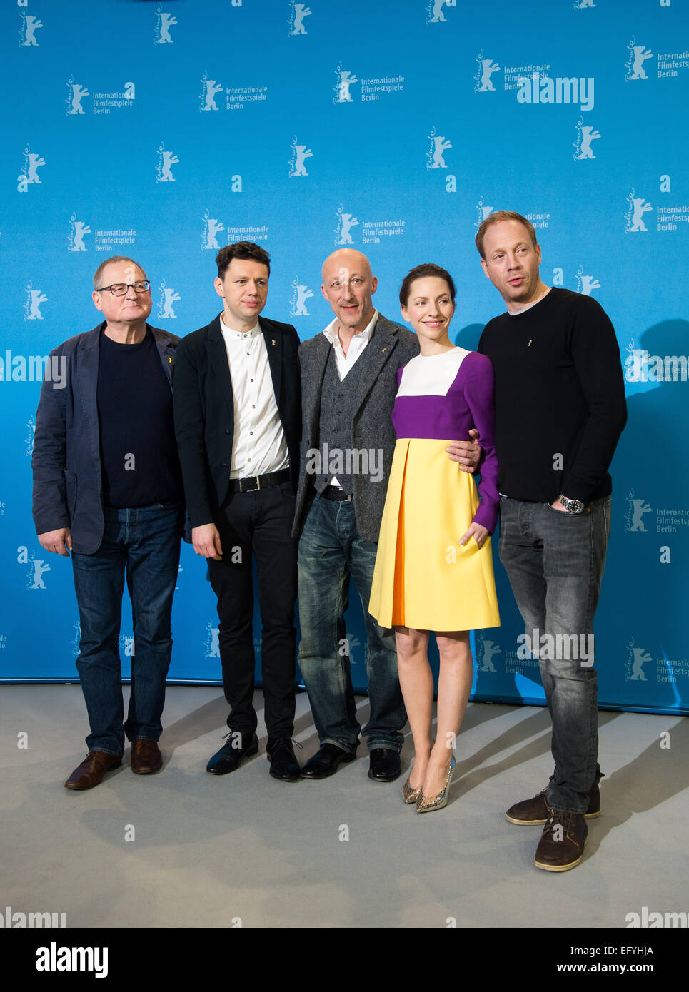 Berlin, Germany. 12th Feb, 2015. Actors Burghart Klaussner (l-r) and ...