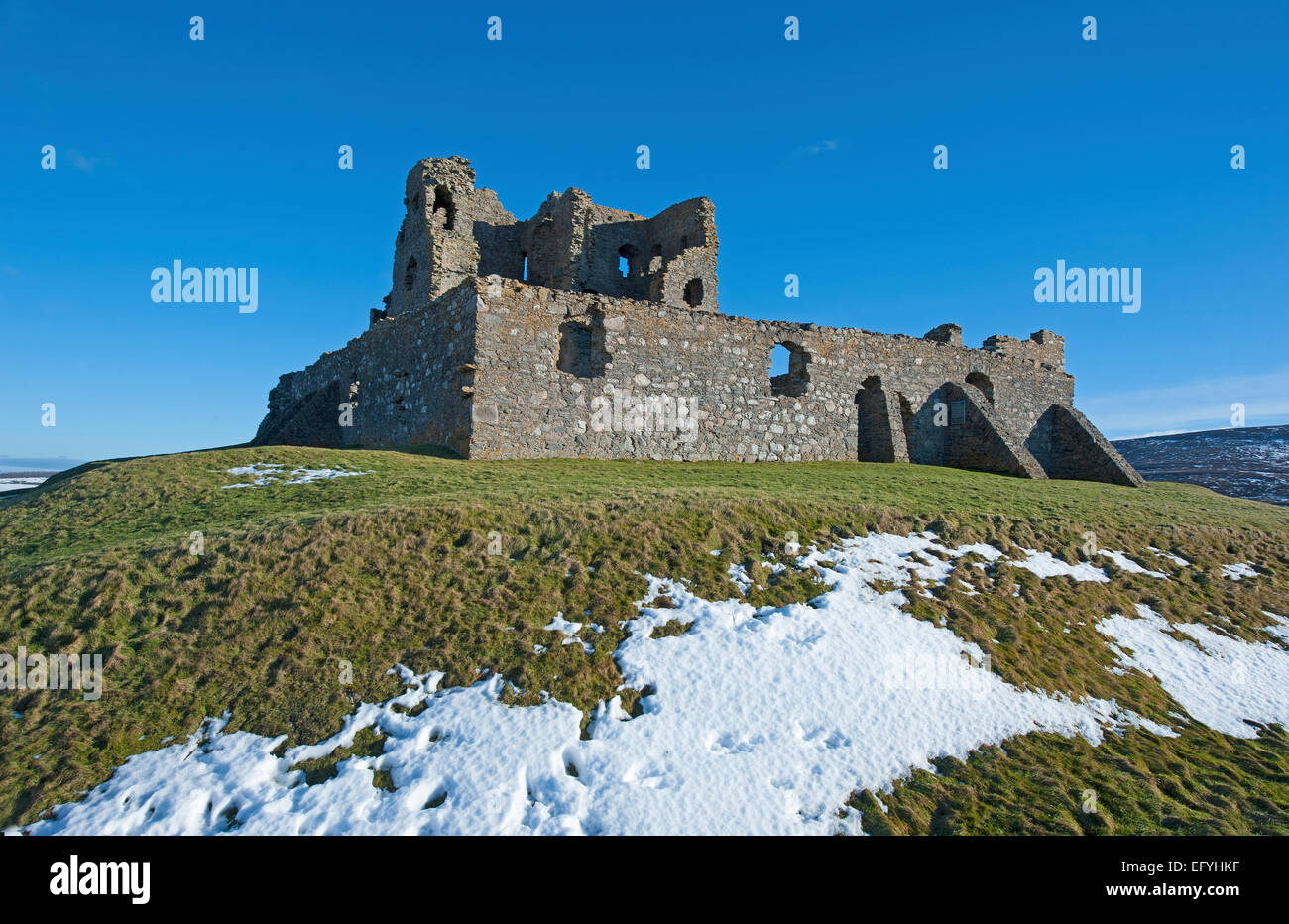 The 15th century ruins of Auchindoun Castle 1/2 mile off the A941 road ...