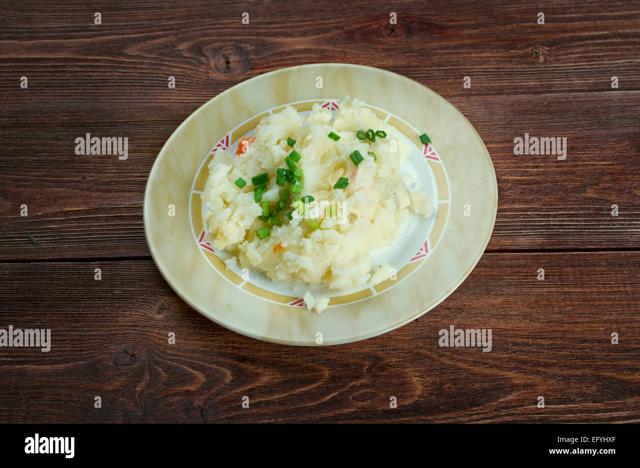 Champ - Irish dish.mashed potatoes and chopped spring onions with ...