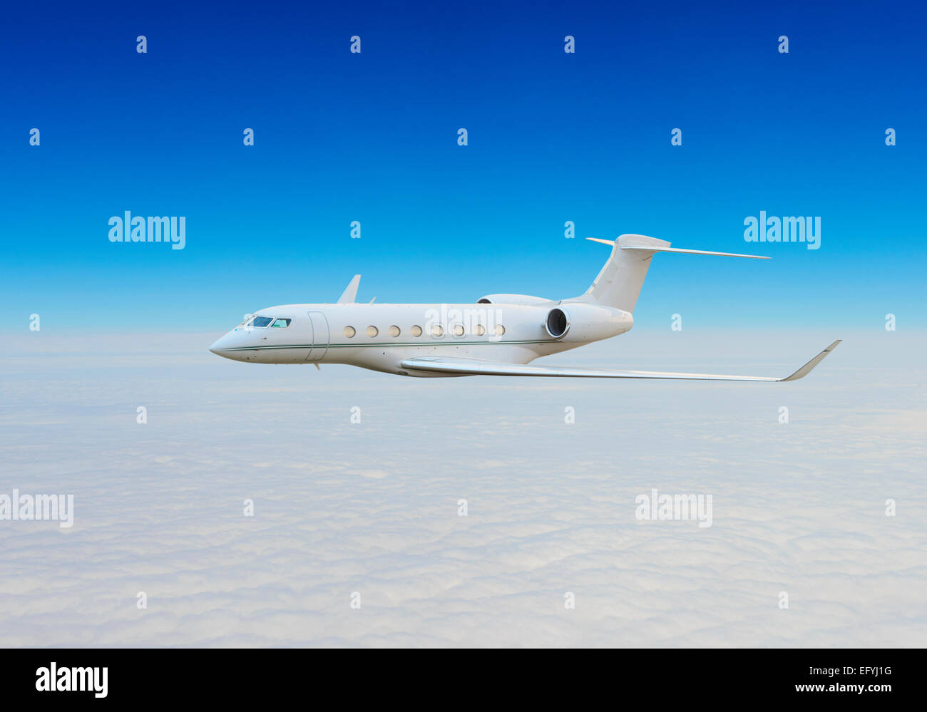 Private jet above the clouds Stock Photo - Alamy