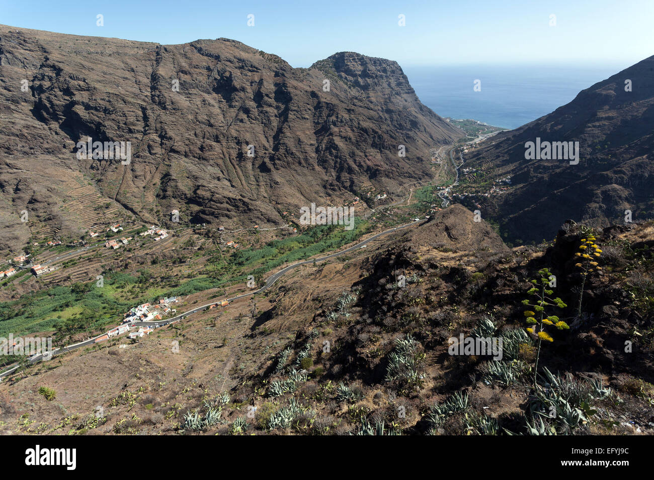 View from Mirador Cesar Manrique in Valle Gran Rey onto Los Granados ...