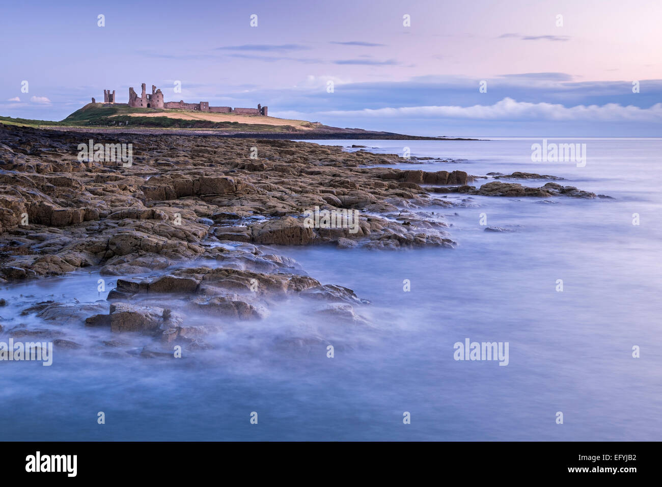 Dunstanburgh Castle from 'Turner's View' on the Northumbrian coast near ...