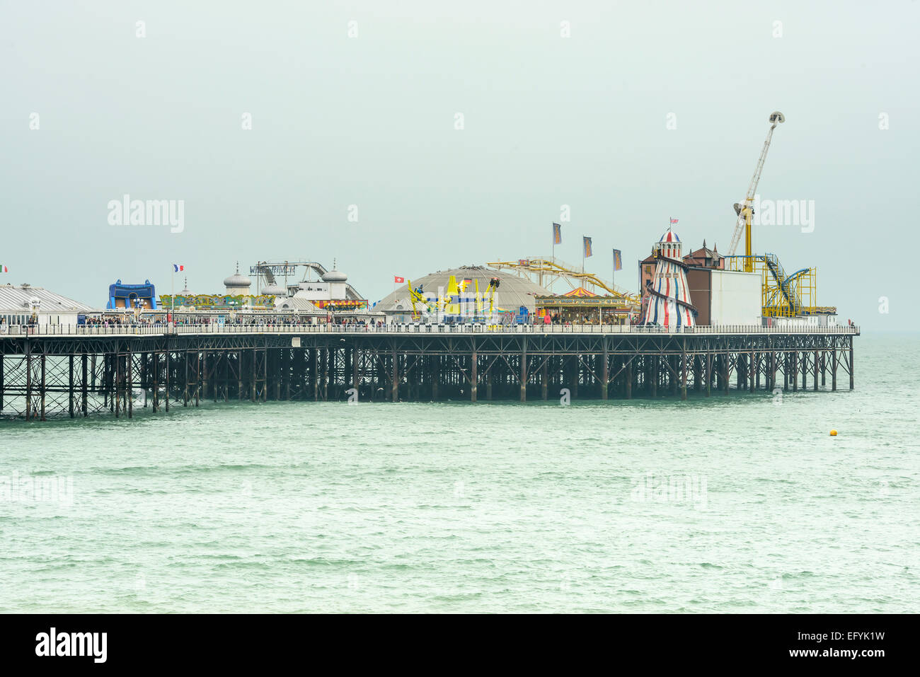 BRIGHTON, UNITED KINGDOM - AUGUST 27 view of the funfair on the old ...