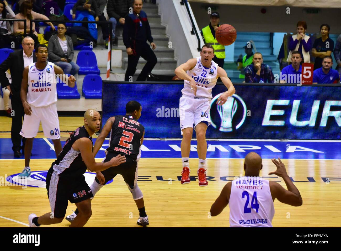 Ploiesti, Romania ROU. 11th Feb, 2015. Marius Runkauskas #22, Jarvis ...