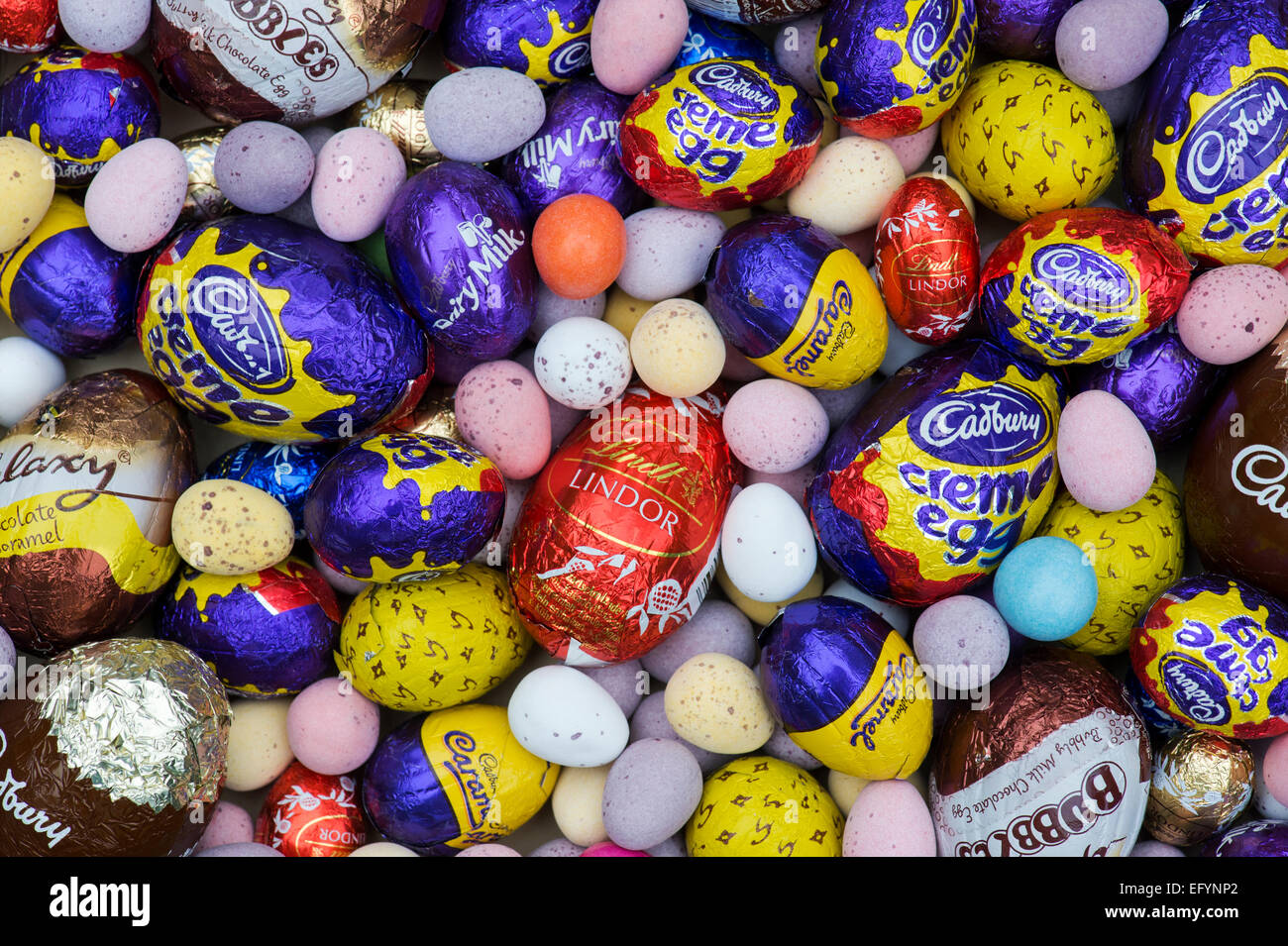 Chocolate mini easter eggs Stock Photo - Alamy