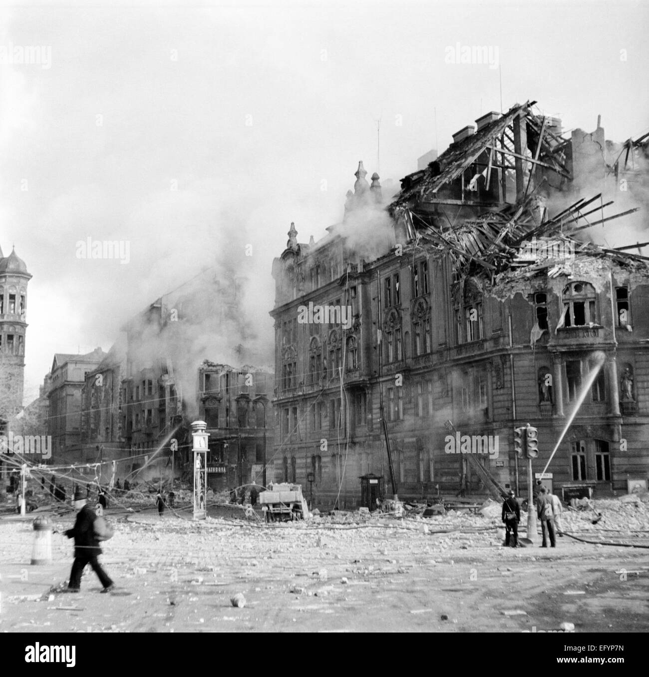 ***FILE PHOTO*** Streets of Prague, Czechoslovakia after bombing on Feb ...