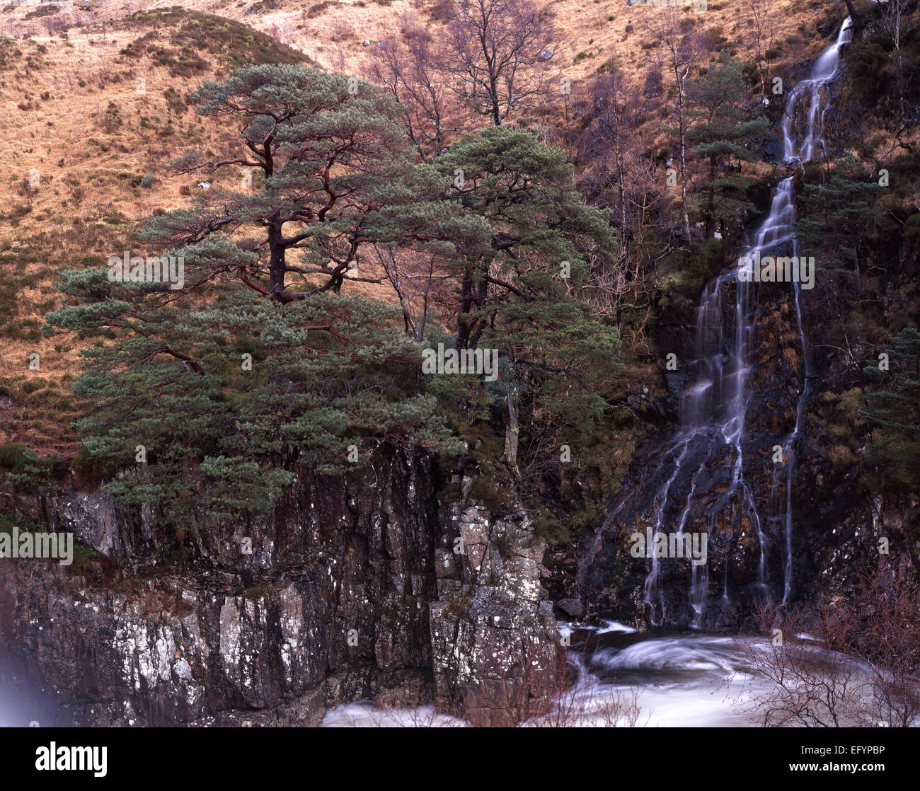 Waterfall and Whirlpool in Glen Etive, Argyll, Scotland Stock Photo - Alamy