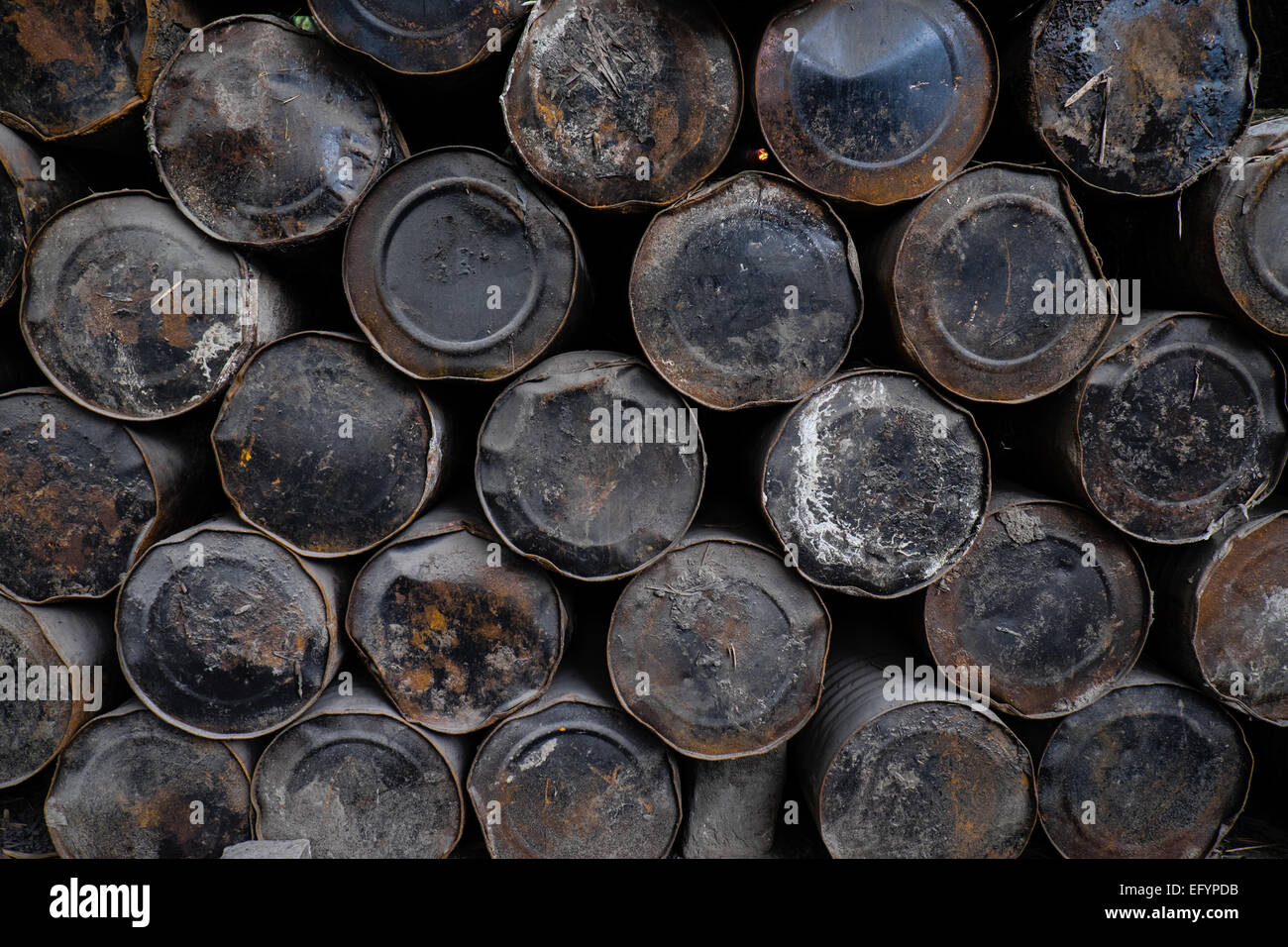 Oil price slump - empty barrels of oil Stock Photo - Alamy