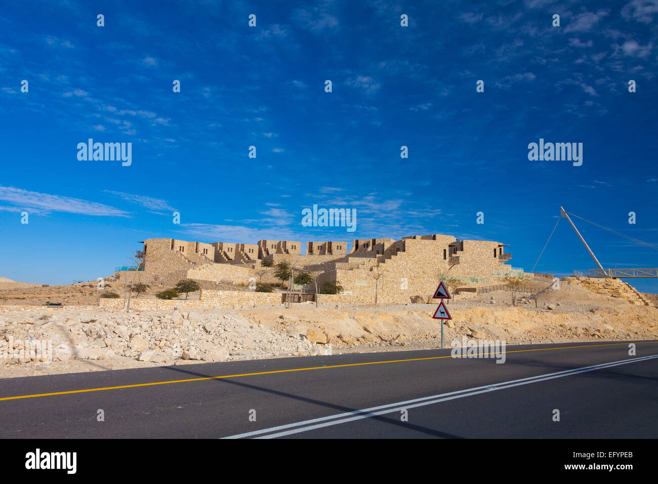 sandy town in the desert near the road? summer day Stock Photo - Alamy