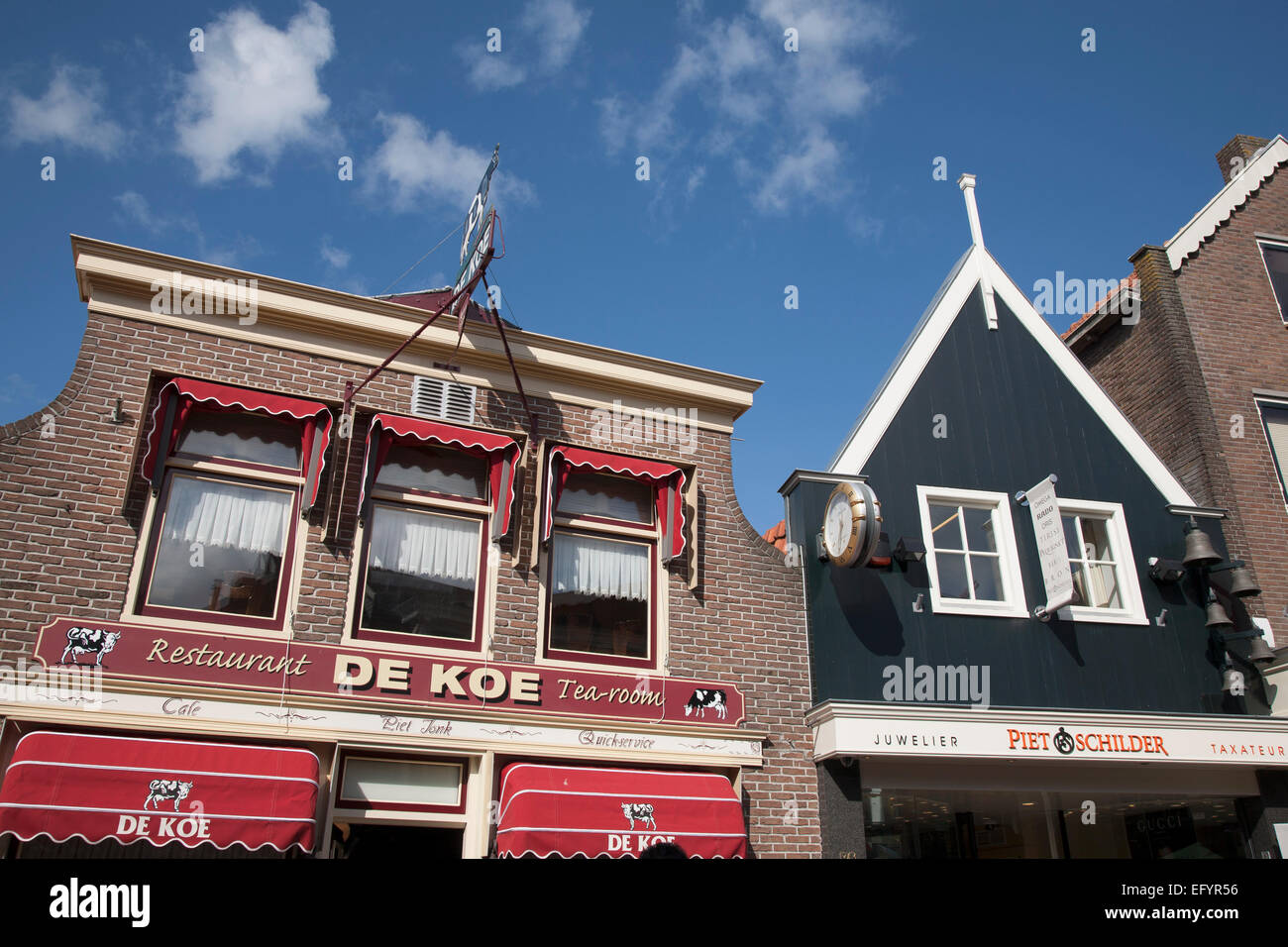 De Koe Restaurant and Tea Room, Haven Street; Volendam; Holland Stock ...